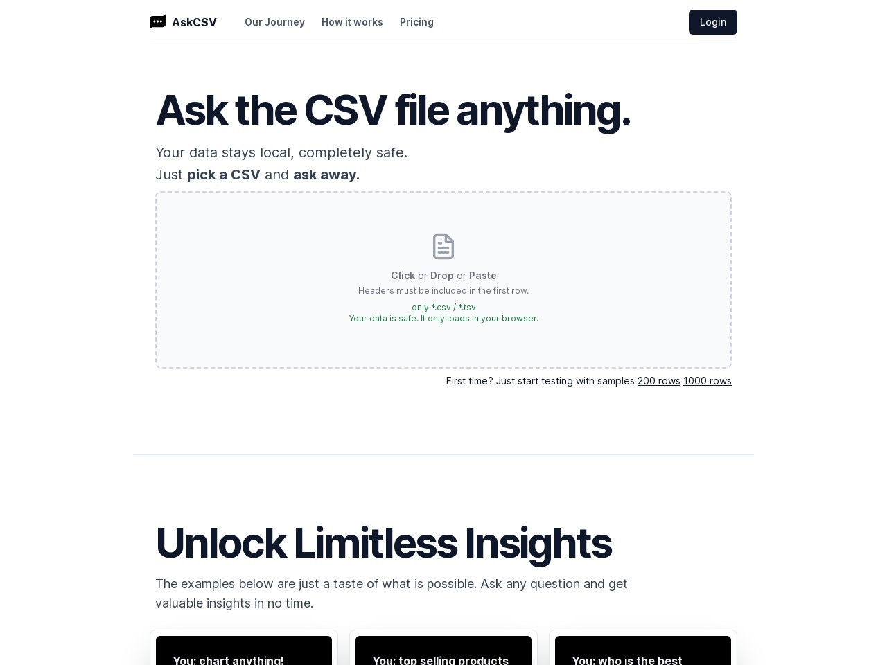 AskCSV: AI-Powered Data Analysis Tool for CSV & TSV Files - AI Fella