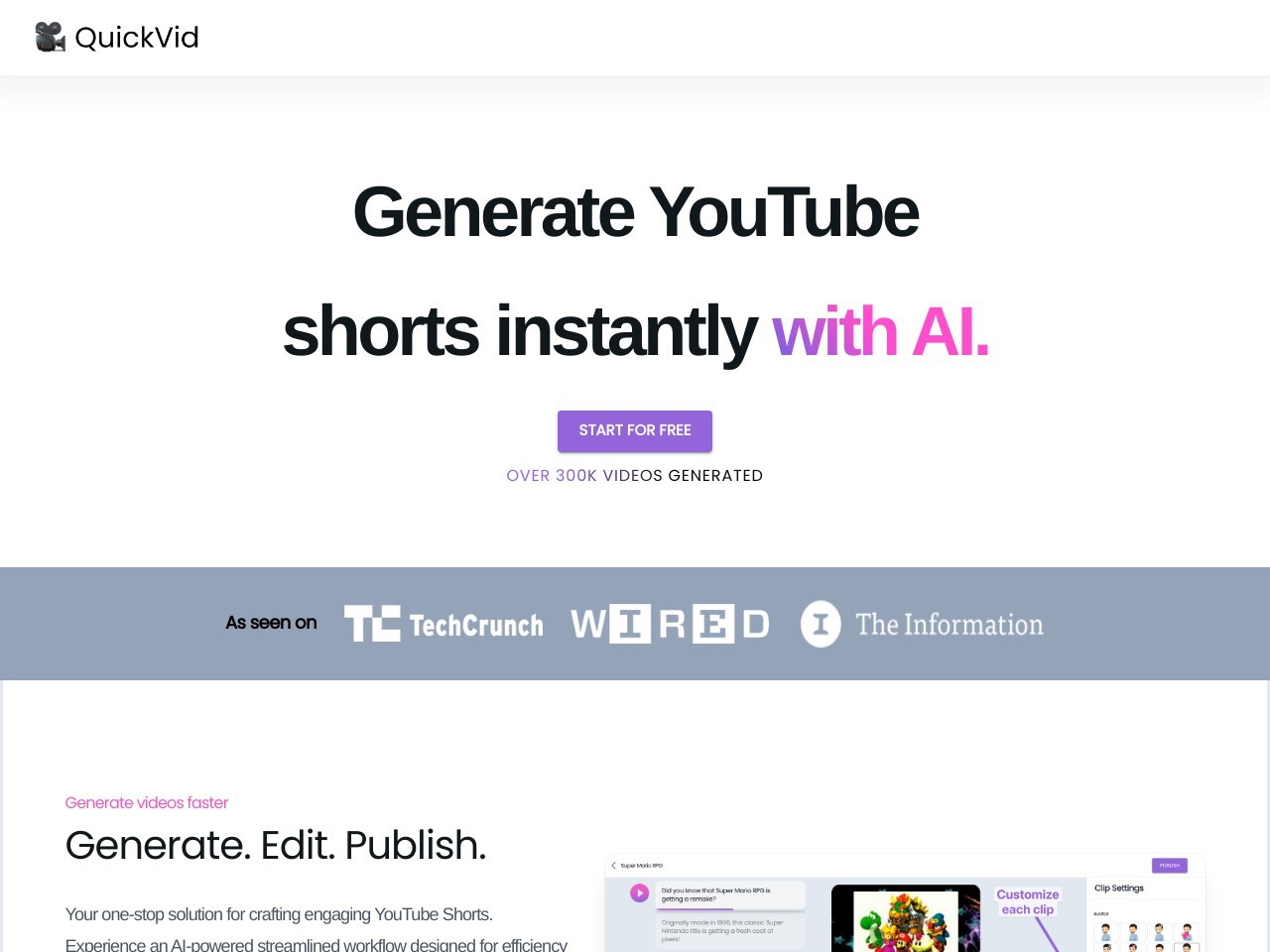 QuickVid.Ai: Create Engaging YouTube Shorts with AI-Powered Editing - AI Fella