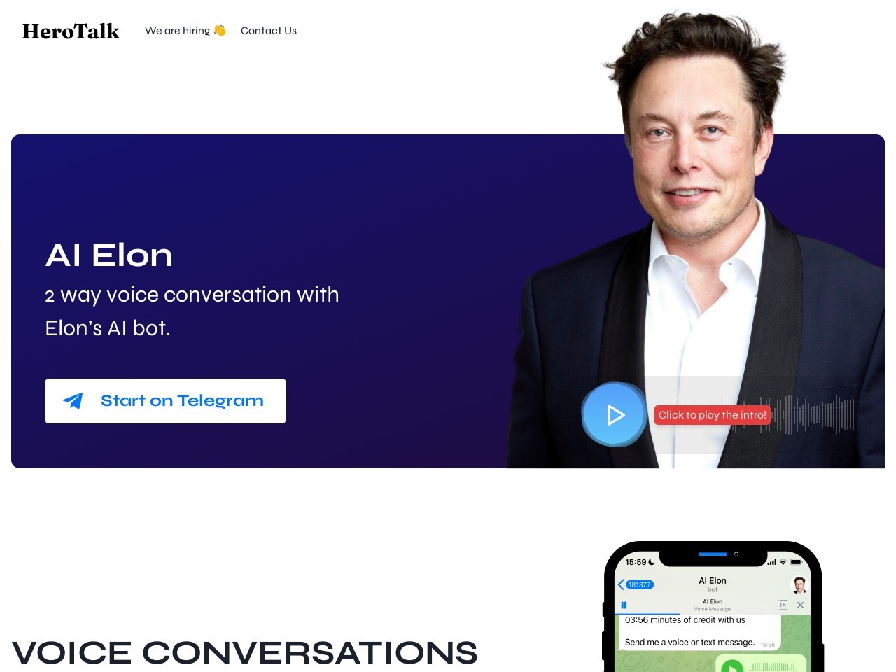 HeroTalk: Experience Unprecedented Two-Way Voice Conversations with Notable Personalities ...