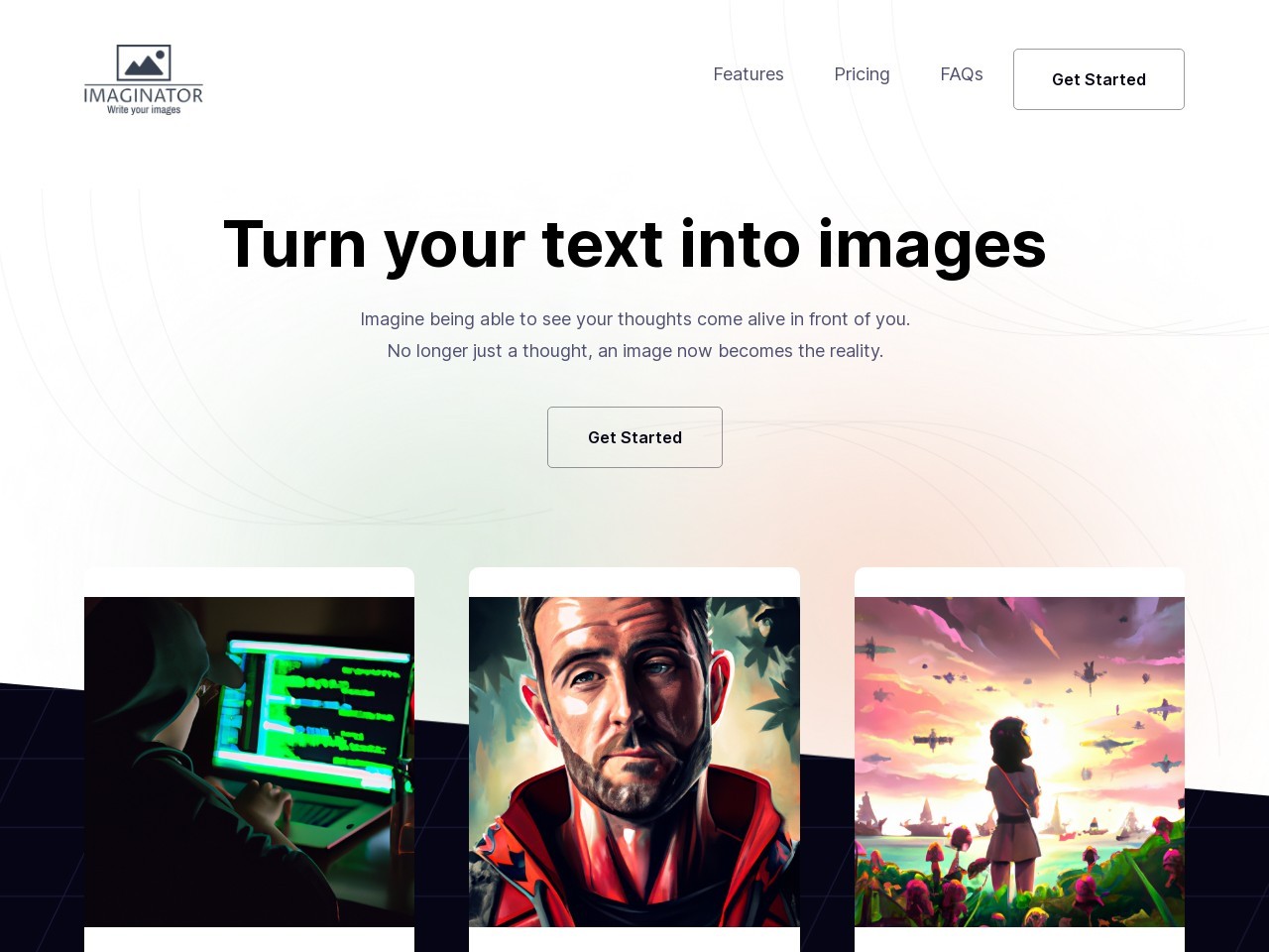 Imaginator: AI-Powered Text-to-Image Tool - Transform Text into Realistic Visuals in Seconds ...